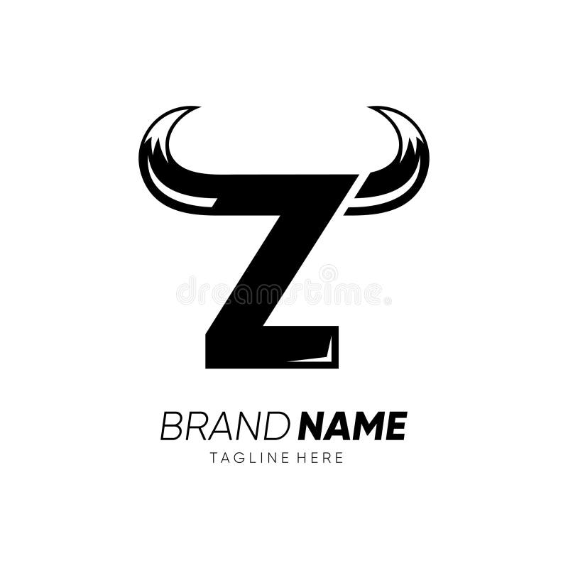 Letter Z Bull Horn Logo Design Vector Icon Graphic Illustration Stock ...
