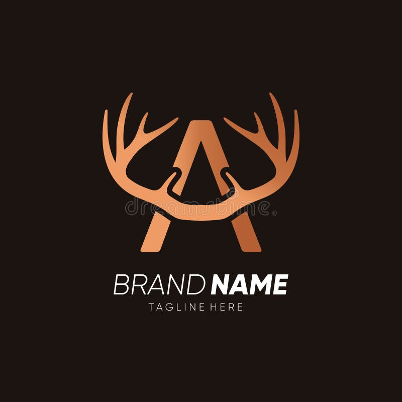 Letter a Deer Antlers Logo Design Vector Icon Graphic Emblem ...