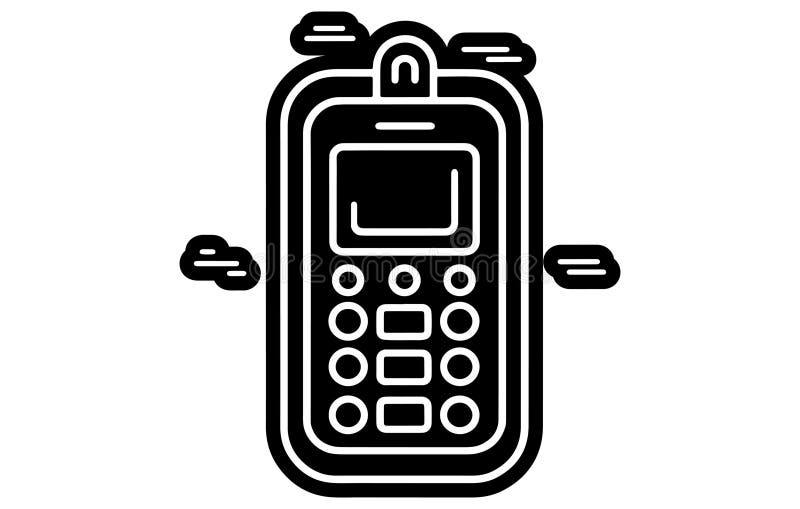 Simple Line of Cell Phone Vector Icon,Mobile Phone Line Icon,Vector ...