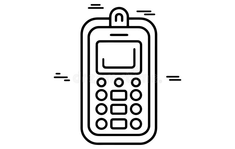 Simple Line of Cell Phone Vector Icon,Mobile Phone Line Icon,Vector ...