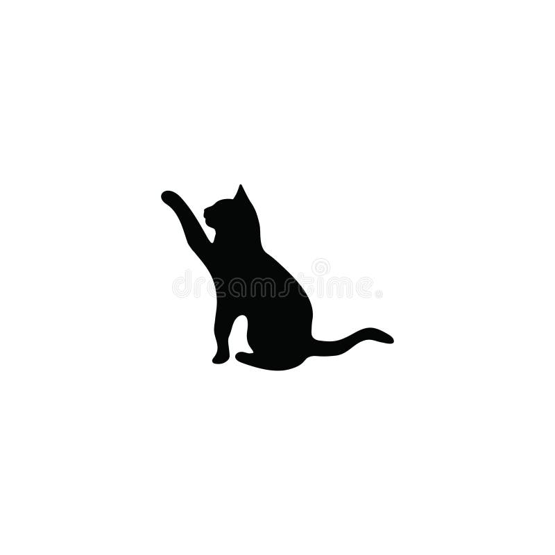 Cat playing raising paw stock vector. Illustration of design - 278372593