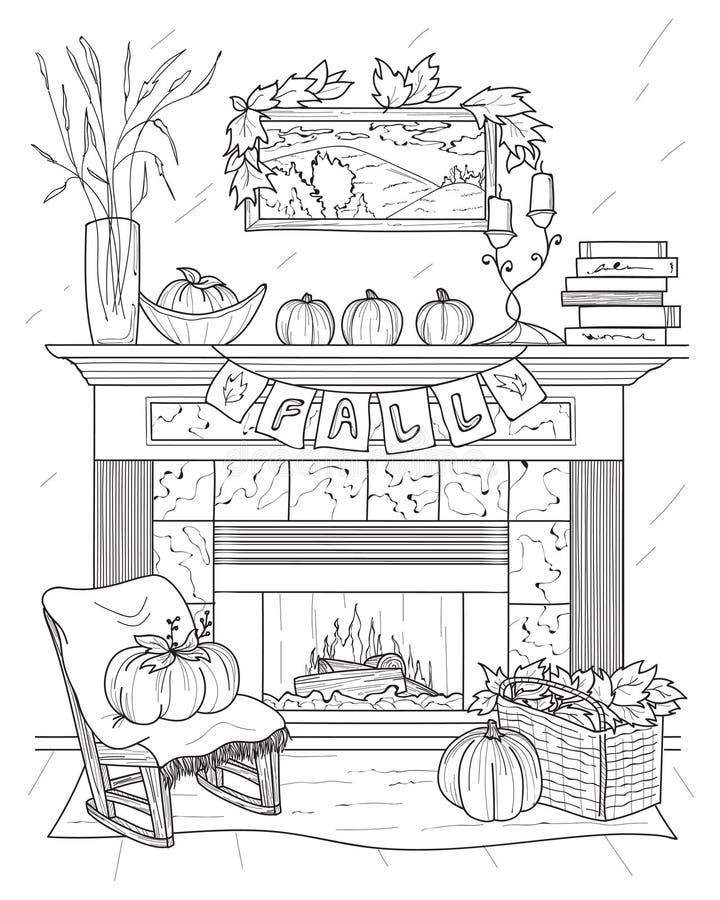 Autumn Scenes Farm Life Coloring Page Design, Farm Life Story Coloring ...