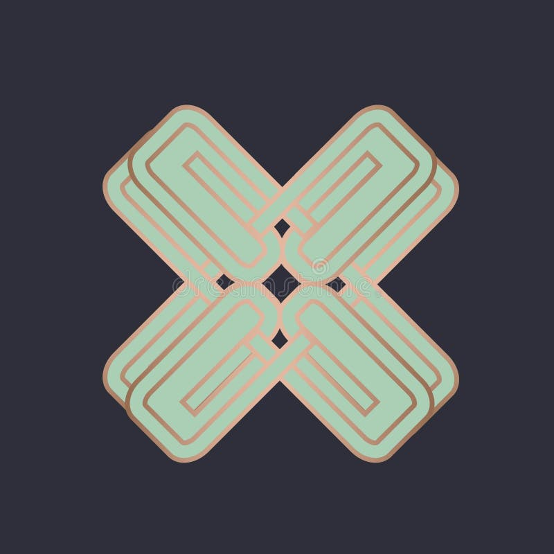 Letter X Geometric Monogram Logo. Luxury Ornamental Art Deco Sign ...