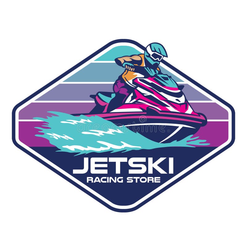 Jet Ski Racing Extreme Sport Vector Illustration Logo Design Stock ...