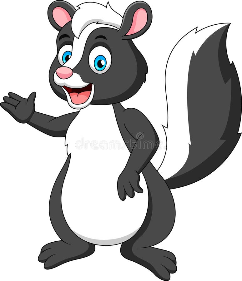 Cartoon Illustration of a Cute Skunk Smiling. Stock Vector ...