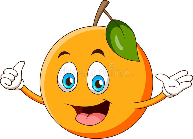 Cute Orange Mascot Cartoon Smiling. Cartoon Mascot Illustration Stock ...