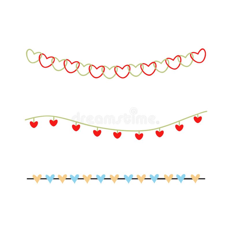 Heart String Element Decoration for Valentine S Day Design Stock Vector ...