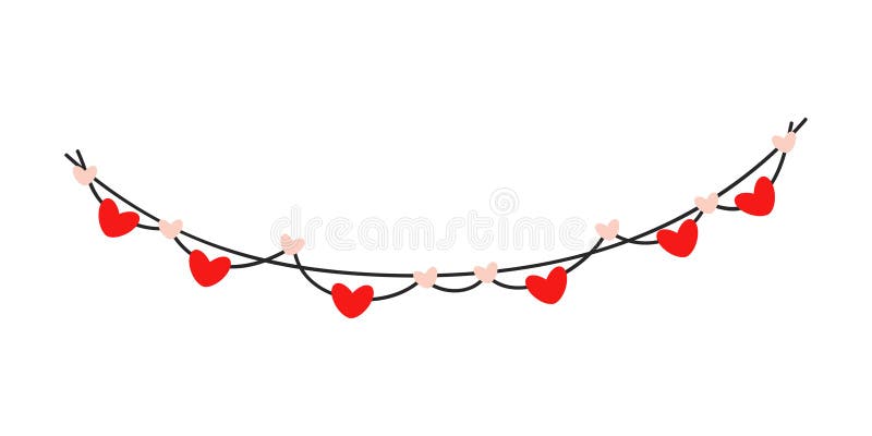 Heart String Element Decoration for Valentine S Day Design Stock Vector ...