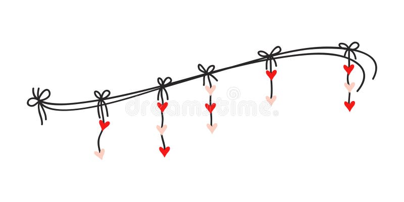 Heart String Element Decoration for Valentine S Day Design Stock Vector ...