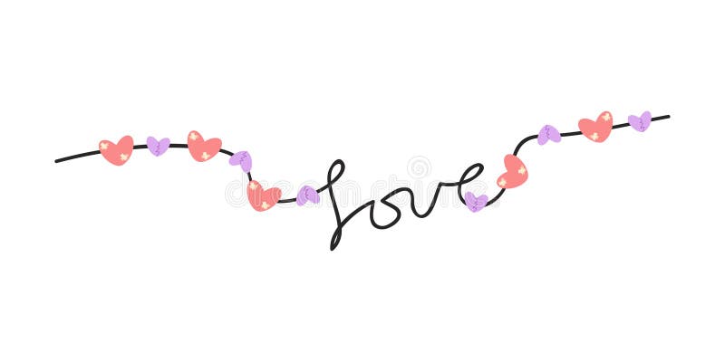 Heart String Element Decoration for Valentine S Day Design Stock Vector ...