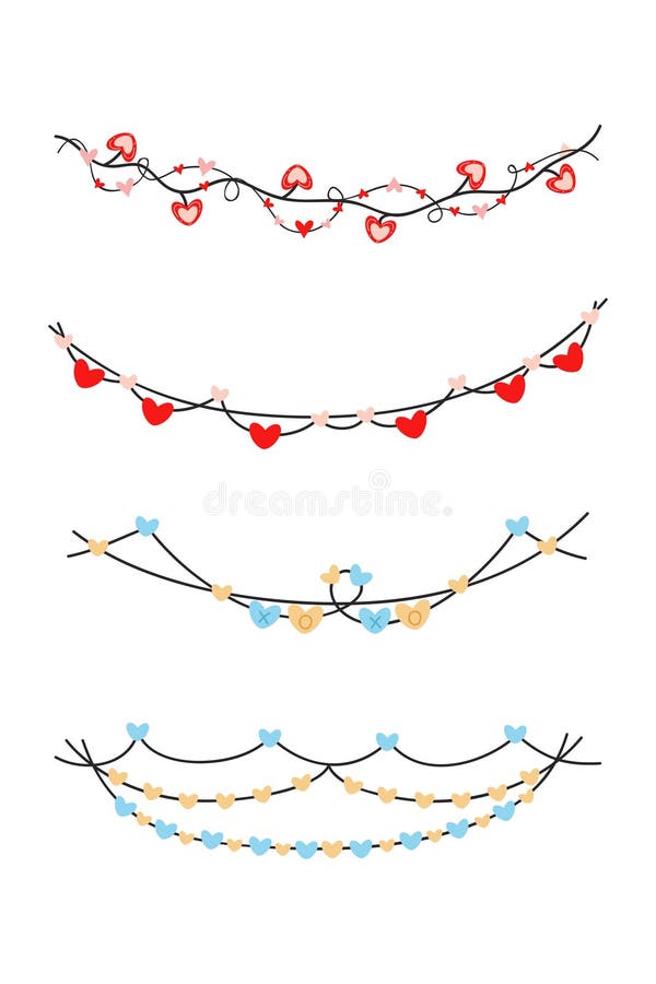 Heart String Element Decoration for Valentine S Day Design Stock Vector ...