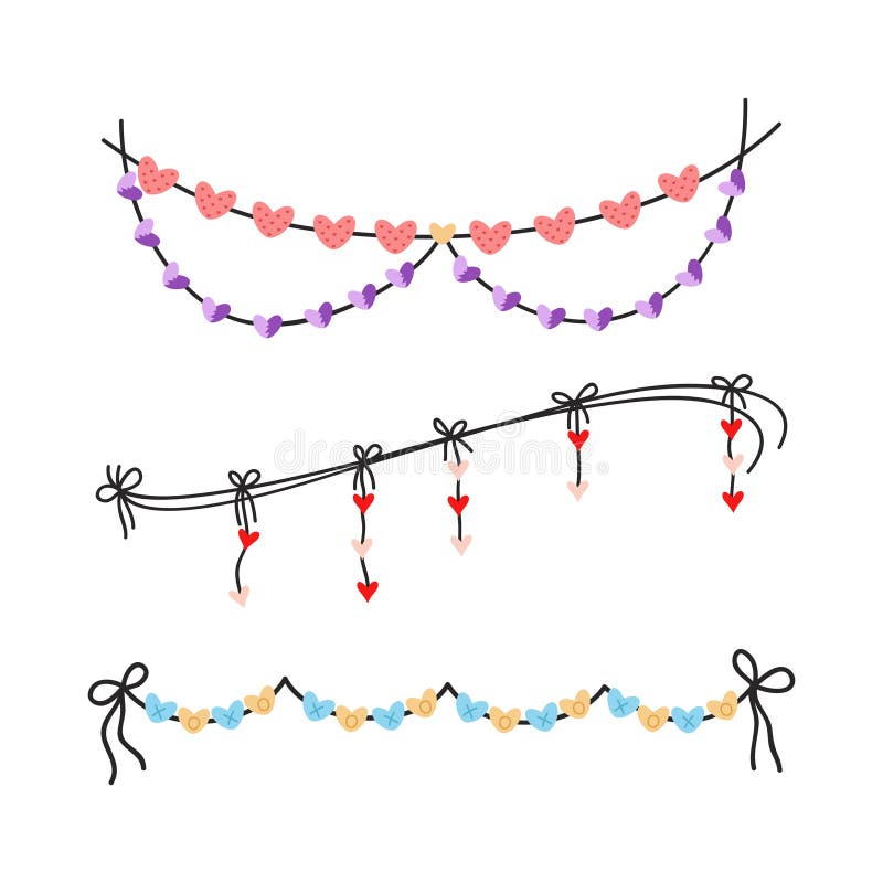 Heart String Element Decoration for Valentine S Day Design Stock Vector ...