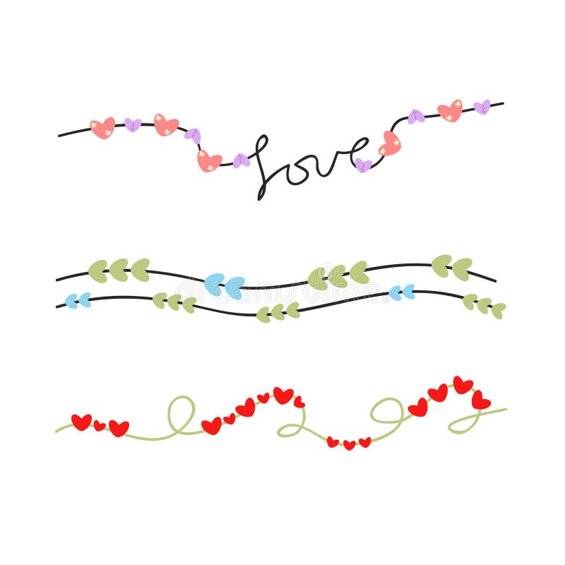 Heart String Element Decoration for Valentine S Day Design Stock Vector ...