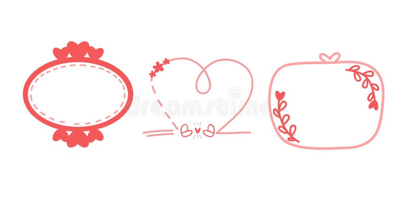 Hand Drawn Love Frame Decoration for Valentine S Day Design. Stock ...