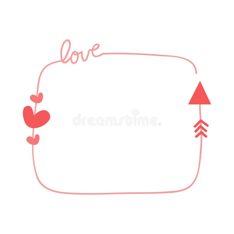 Hand Drawn Love Frame Decoration for Valentine S Day Design. Stock ...