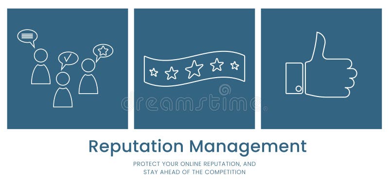 Reputation Management Banner on White and Blue Background. Stylish ...