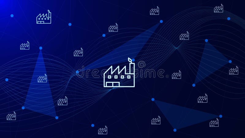 Factory Network Background with Dots and Lines Connection Stock Vector ...