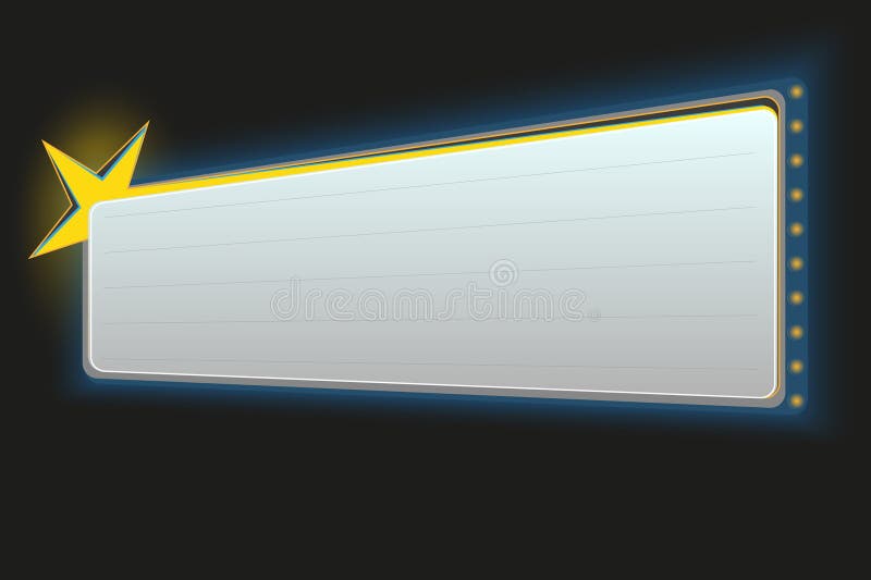 Classic blank neon sig stock vector. Illustration of movie - 278779805