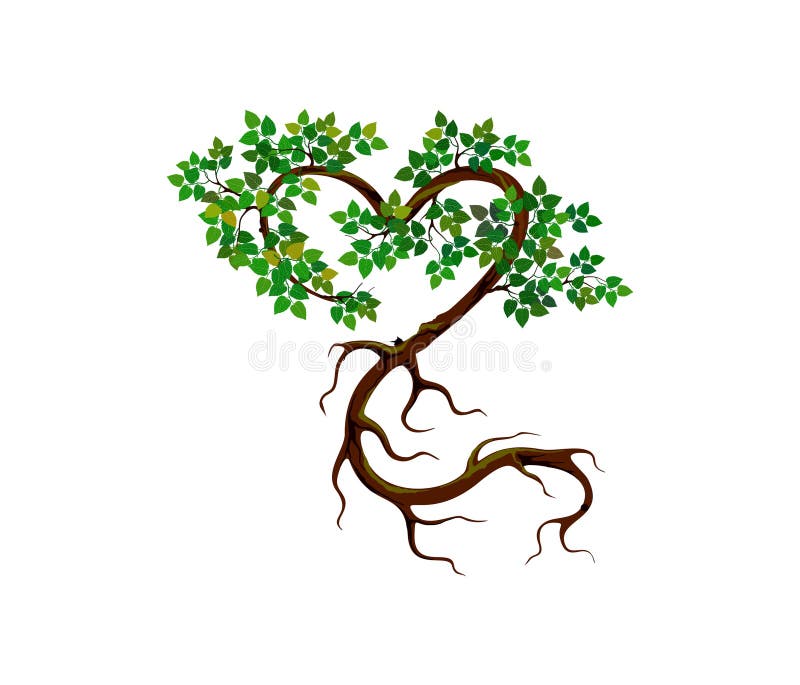 Heart Shaped Tree Roots Stock Illustrations – 83 Heart Shaped Tree ...