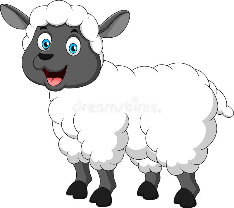 Cute Sheep Cartoon Smiling. Cute Sheep Mascot Cartoon Illustration ...