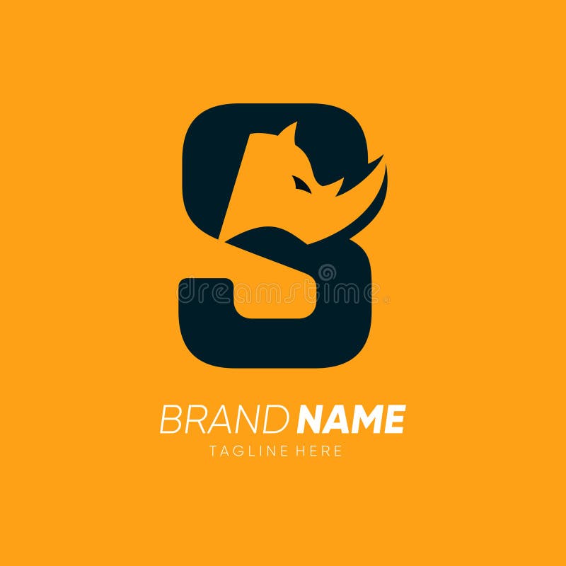 Letter S Rhino Horn Logo Design Vector Icon Graphic Emblem Illustration ...