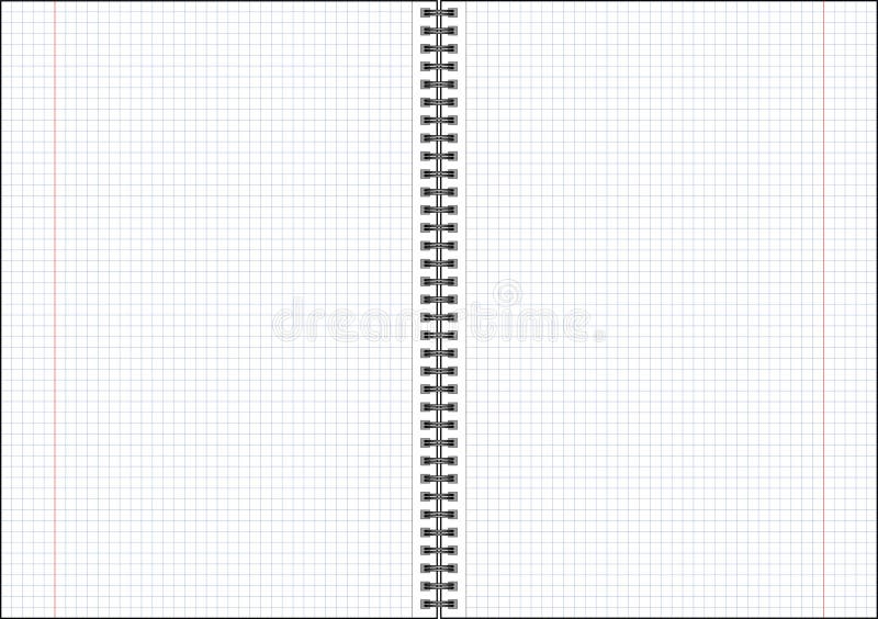 Blue Checkered Notebook in a Metal Spiral Binding Vector Stock Vector ...