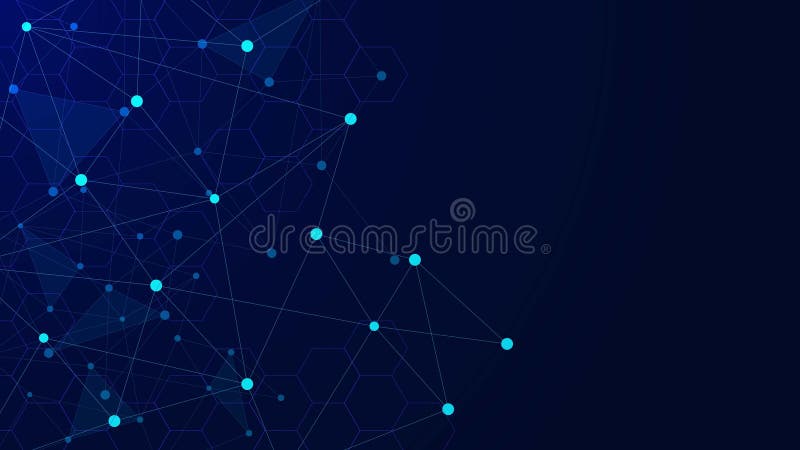 Scientific Hexagon Pattern with Dots and Lines Connection. Stock Vector ...