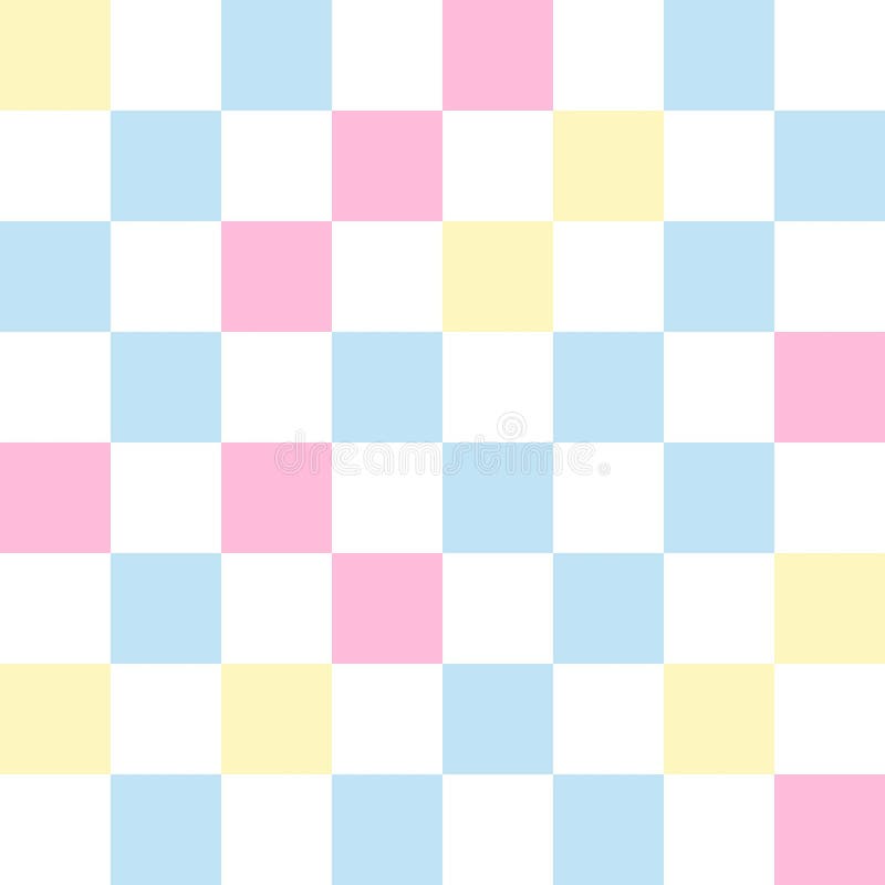 Yellow, Blue, and Pink Pastel Checkerboard Pattern Background. Stock ...