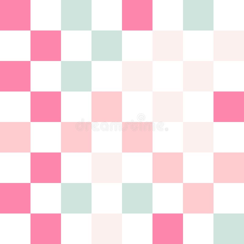 Pink, Green, and Cream Pastel Checkerboard Pattern Background. Stock ...