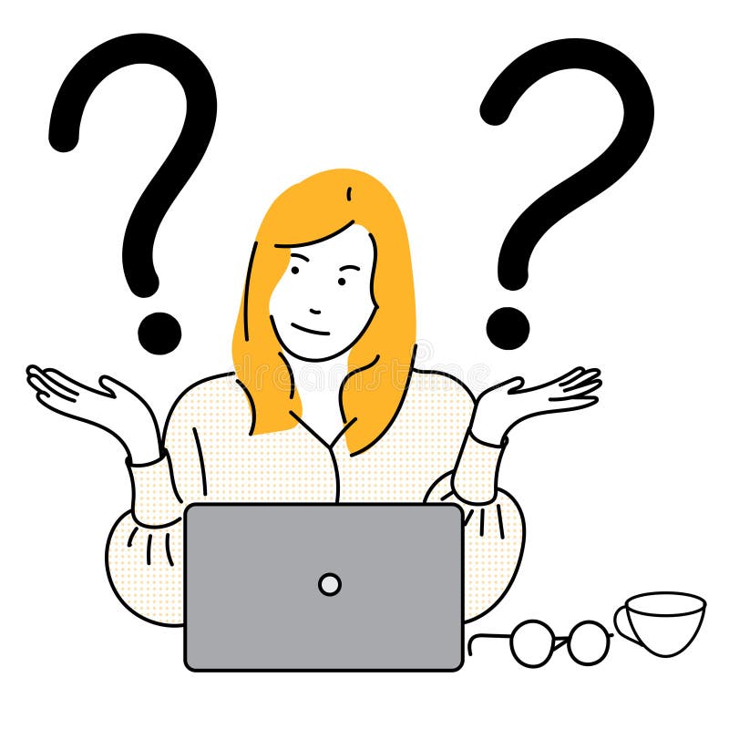 Business Woman Looking Away Thinking Solving Problem at Work Stock ...