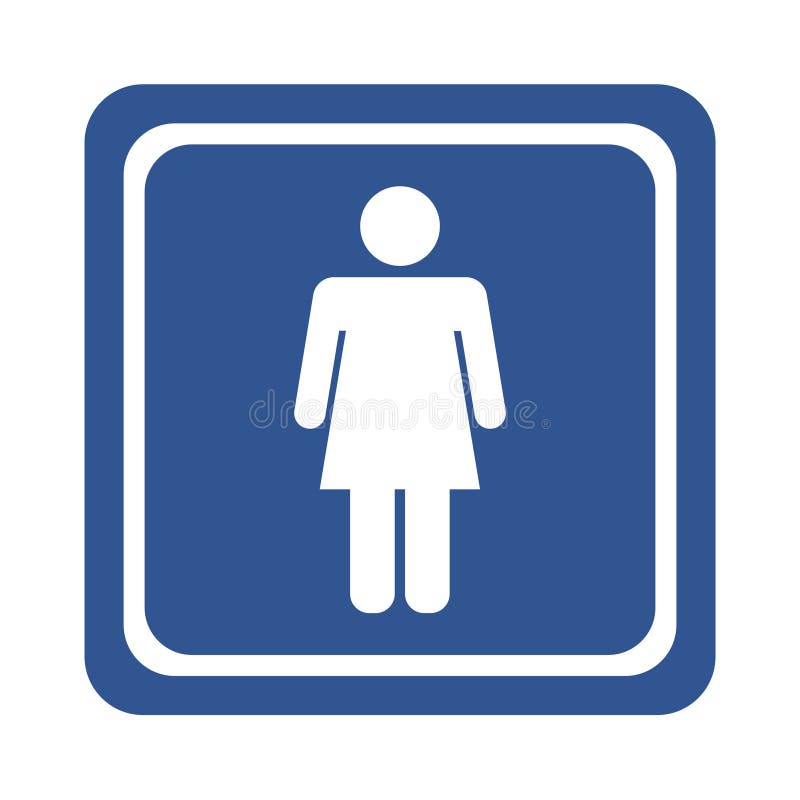 Womens Toilet Vector Icon, Isolated on White Stock Vector ...