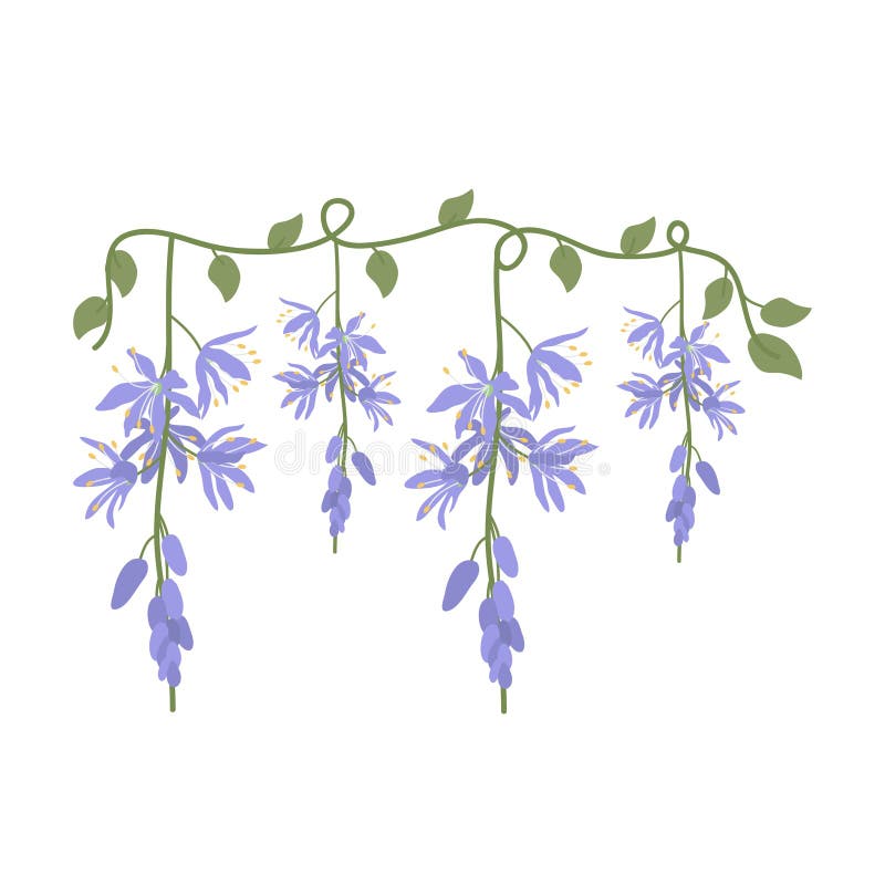 Dangling Flower Element Illustration Stock Vector - Illustration of ...