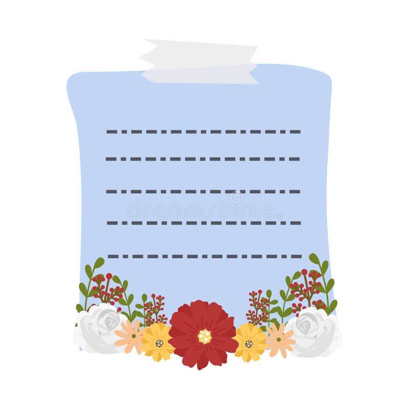 Note Paper with Flower Arrangement Stock Vector - Illustration of print ...