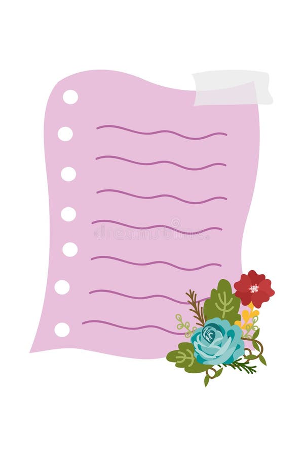 Note Paper with Flower Arrangement Stock Vector - Illustration of ...