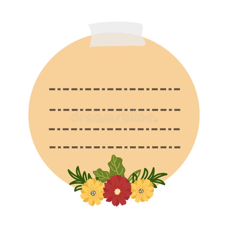 Note Paper with Flower Arrangement Stock Illustration - Illustration of ...