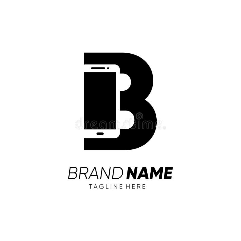 Letter B Initial Handphone Mobile Logo Design Vector Icon Graphic ...