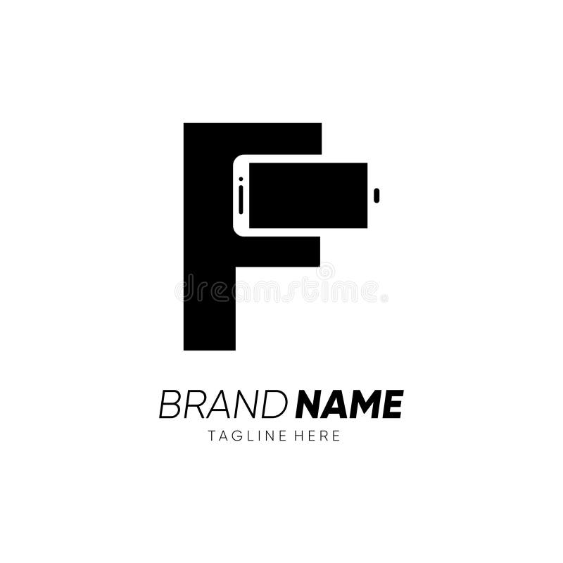 Letter F Initial Handphone Mobile Logo Design Vector Icon Graphic ...