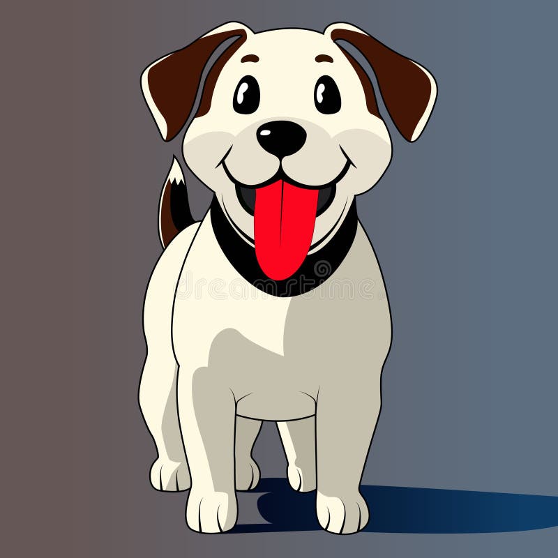 Cute White Dog Cartoon Vector Illustration Stock Vector - Illustration ...