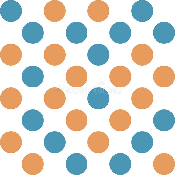 Orange and Blue Polka Dot Seamless Pattern Background. Stock Vector ...
