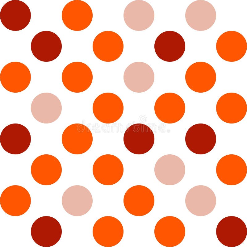 Cream, Orange, and Red Polka Dot Seamless Pattern Background. Stock ...