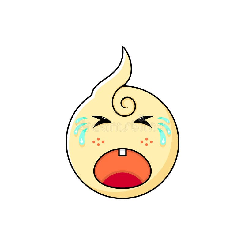 Cute Baby Emoticon Crying Expression Stock Vector - Illustration of ...