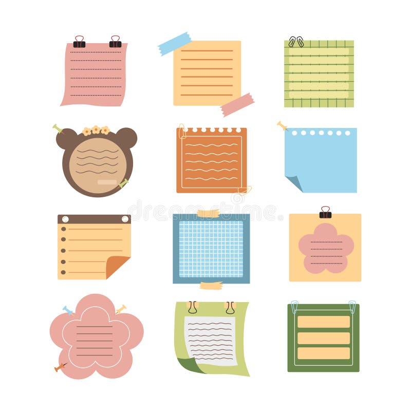 Cute Sticky Notes Stock Illustrations – 728 Cute Sticky Notes Stock ...