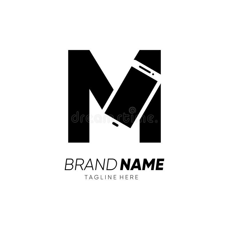 Letter M Initial Handphone Mobile Logo Design Vector Icon Graphic ...