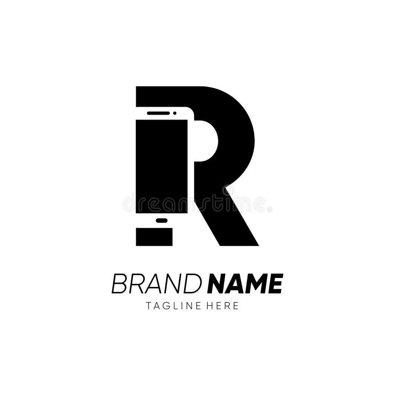 Letter R Initial Handphone Mobile Logo Design Vector Icon Graphic ...
