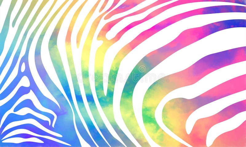 Watercolor Zebra Skin Seamless Pattern. Hand Drawn Animal Fur with ...