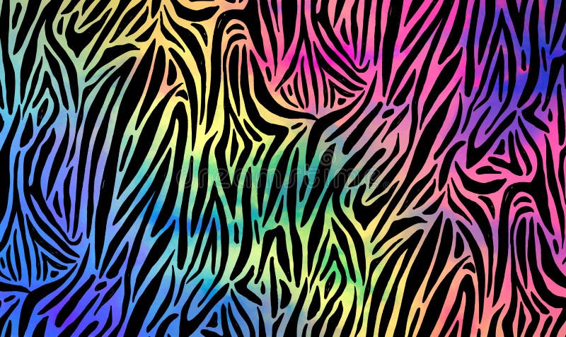 Watercolor Zebra Skin Seamless Pattern. Hand Drawn Animal Fur with ...
