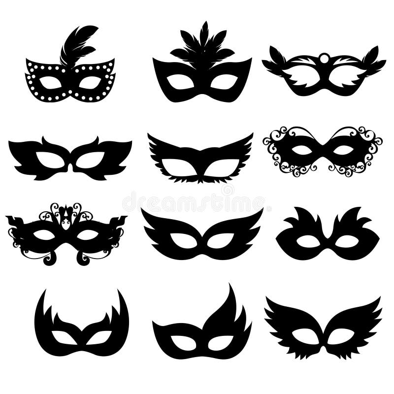 Masquerade Ball Invitation Card with Masks. Stock Vector - Illustration ...
