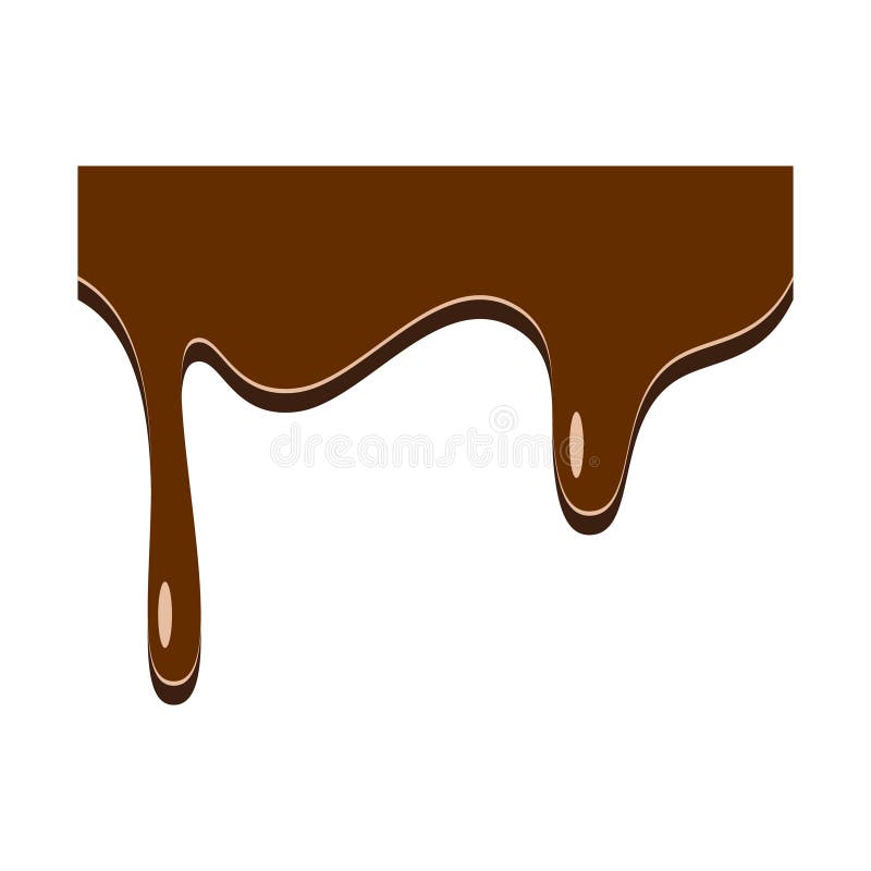 Dripping Chocolate Border Isolated on White Background Stock ...