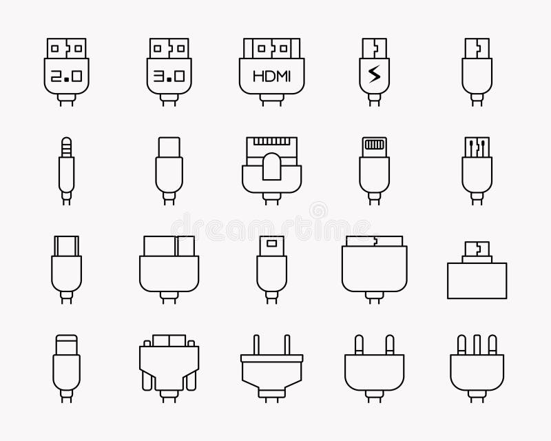 20 Vector Icon Cable stock vector. Illustration of instructions - 279661527