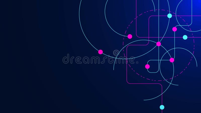 Abstract Digital Connection with Connecting Dots and Lines Stock Vector ...